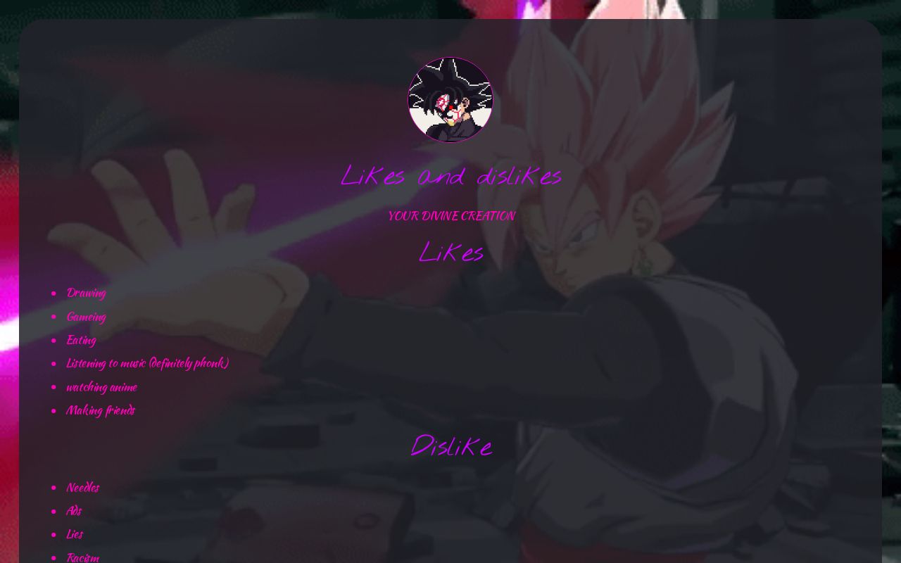Likes and dislikes